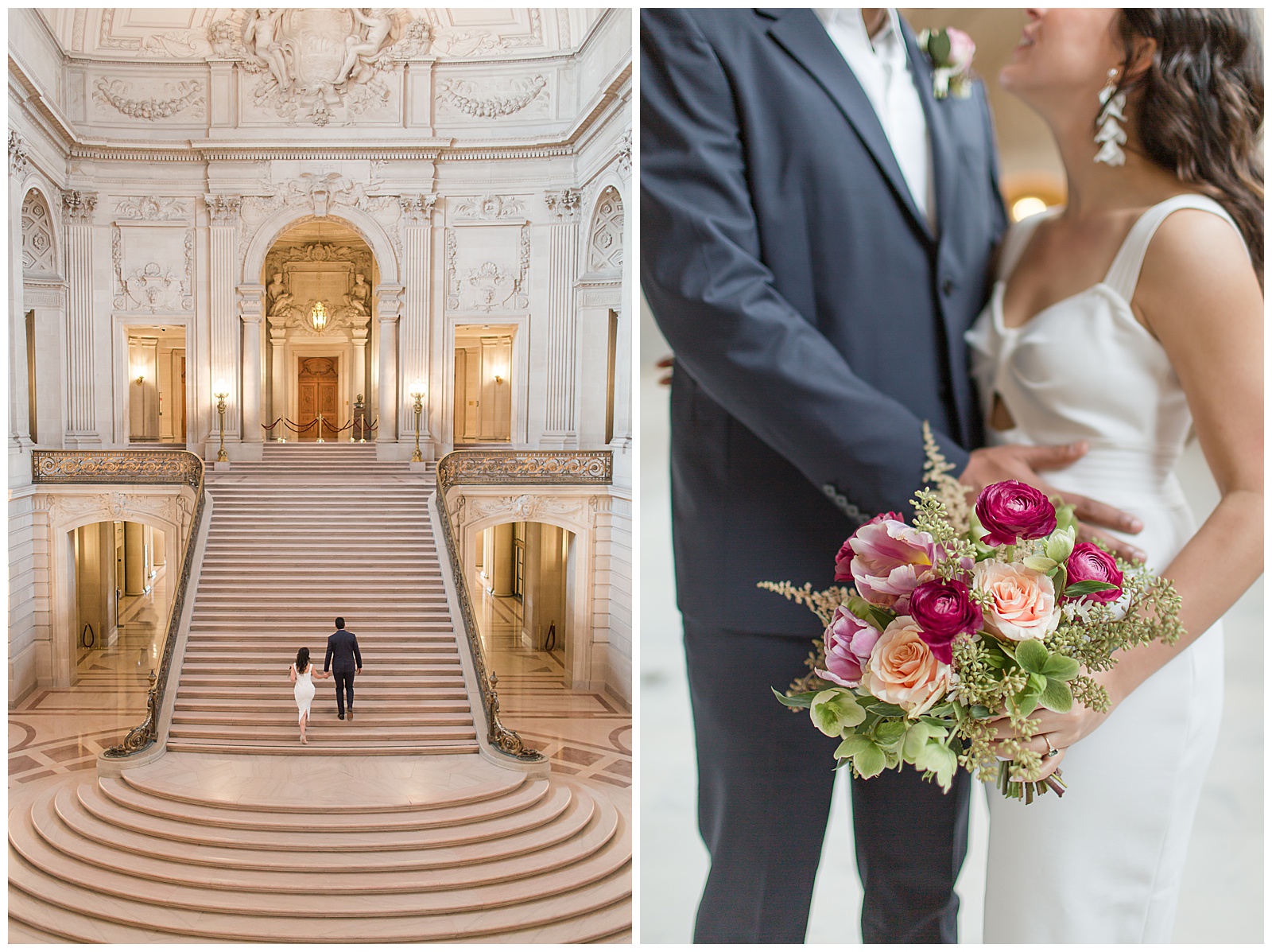Lauren & Rohan: SF City Hall Elopement with Elliatt Rosa Dress - The ...