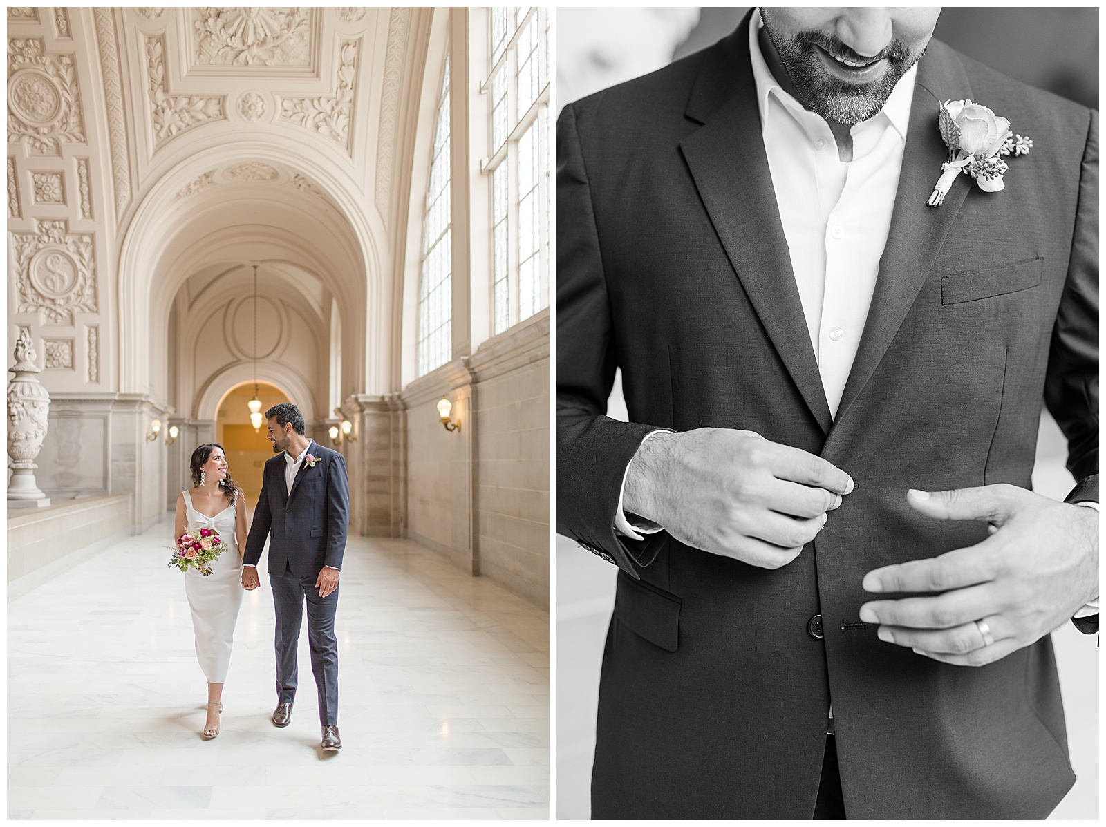 Lauren & Rohan: SF City Hall Elopement with Elliatt Rosa Dress - The ...